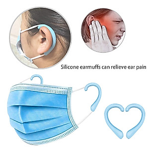 OKAICEN Soft Silicone Earloop Ear Protector Relieve Ear Discomfort Anti-Slip Silicone Earmuffs(Multiple Colour,5 Pairs)