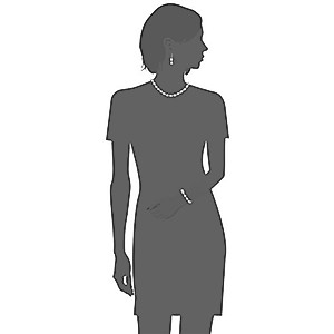 Amazon Collection Sterling Silver Grey Freshwater Cultured Pearl Necklace, Bracelet and Dangle Earrings Jewelry Set (8-9mm)