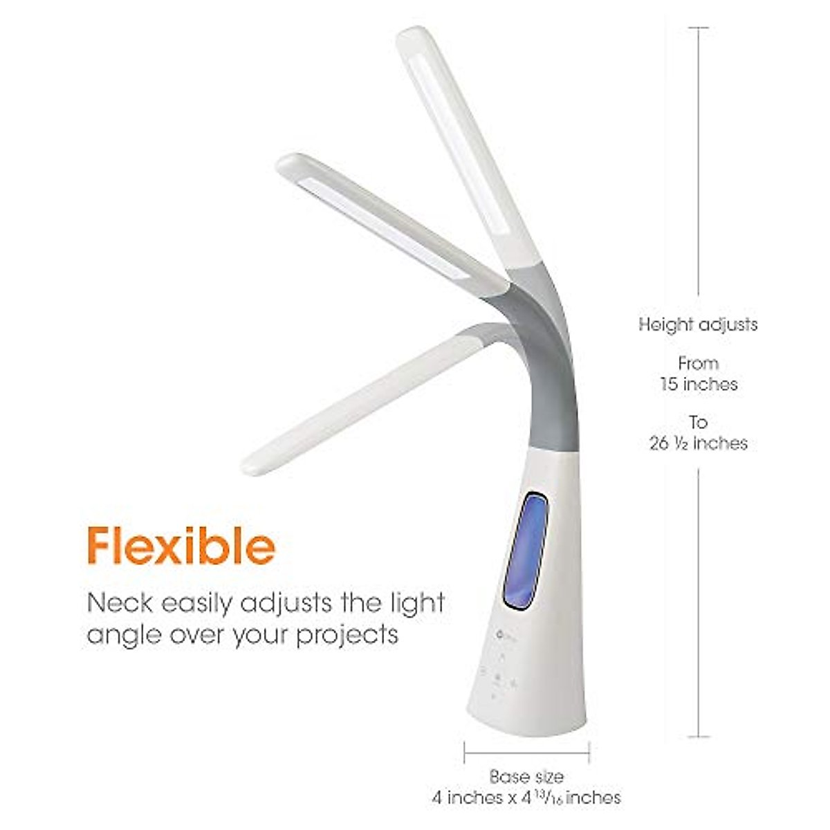 OttLite Cool Breeze LED Lamp with Bladeless Fan - 3 Speed Options & 5 Brightness Settings with Energy Efficient Natural Daylight LEDs - Desktop, Table or Nightstand Lamp for Studying or Reading