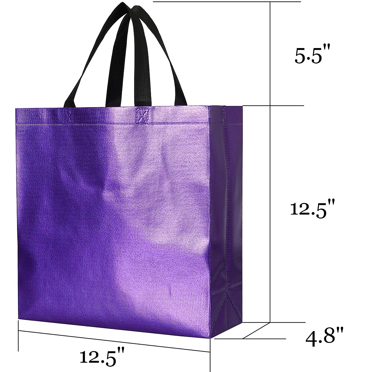 Tosnail 20 Packs Large Reusable Gift Bags with Handles, Purple Party Favor Bags, Shopping Tote Bag, Goodie Bags Present Bag for Weddings, Birthdays, Party, Event - Purple