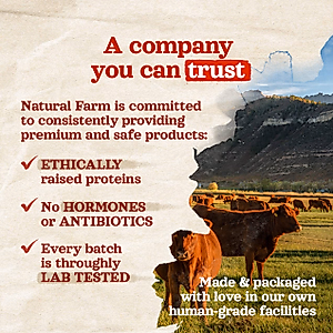 Natural Farm Dog Bones for Large Dogs (5-6 Inch, 2-Pack), 100% Beef Bone Marrow Dog Treats, High in Minerals & Vitamins, Grain-Free, Long-Lasting Bones Chews, Supports Dental Health