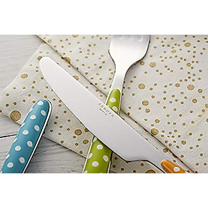 ANNOVA 24PCS Flatware Set - Stainless Steel Silverware/Cutlery with Color Handles - 6 x Dinner Forks, 6 x Dinner Knives, 6 x Dinner Spoons, 6 x Dessert Spoons - Service for 6 (Mix Color)