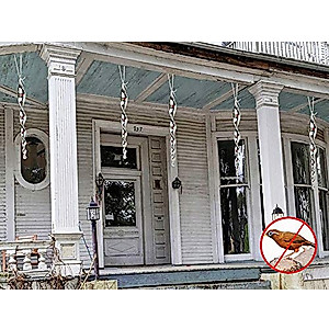 Home-X Bird Repellent Reflective Scare Rods-Ornaments, Outdoor Hawk and Duck Deterrent, Ornamental Spiral Deterrent Control Device-11 (6-Pack)