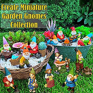 Mood Lab Miniature Garden Gnomes - Camping Gnome Kit of 5 pcs - Figurines & Accessories Set - Outdoor or House Decor