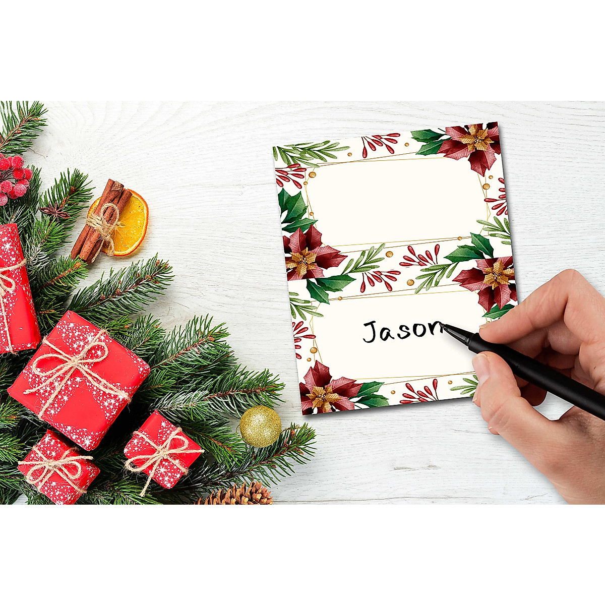 Christmas Table Place Cards, Name Cards, Christmas Place Cards, Food Labels For Christmas, New Year Party, Table Setting, Blank Food Tent Labels, Banquet Table Cards, Buffet Food Label, 25 Pack（C05）