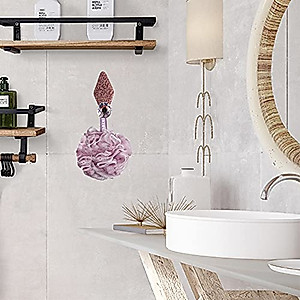 Baoswi 4 Pack Self Adhesive Wall Hooks, Diamond Shaped Crystal Glass Hooks Hat Holder Necklace Holders Wall Mounted Jewelry Organizer Clothes Hooks Hat Storage Hat Rack for Wall (Silver)