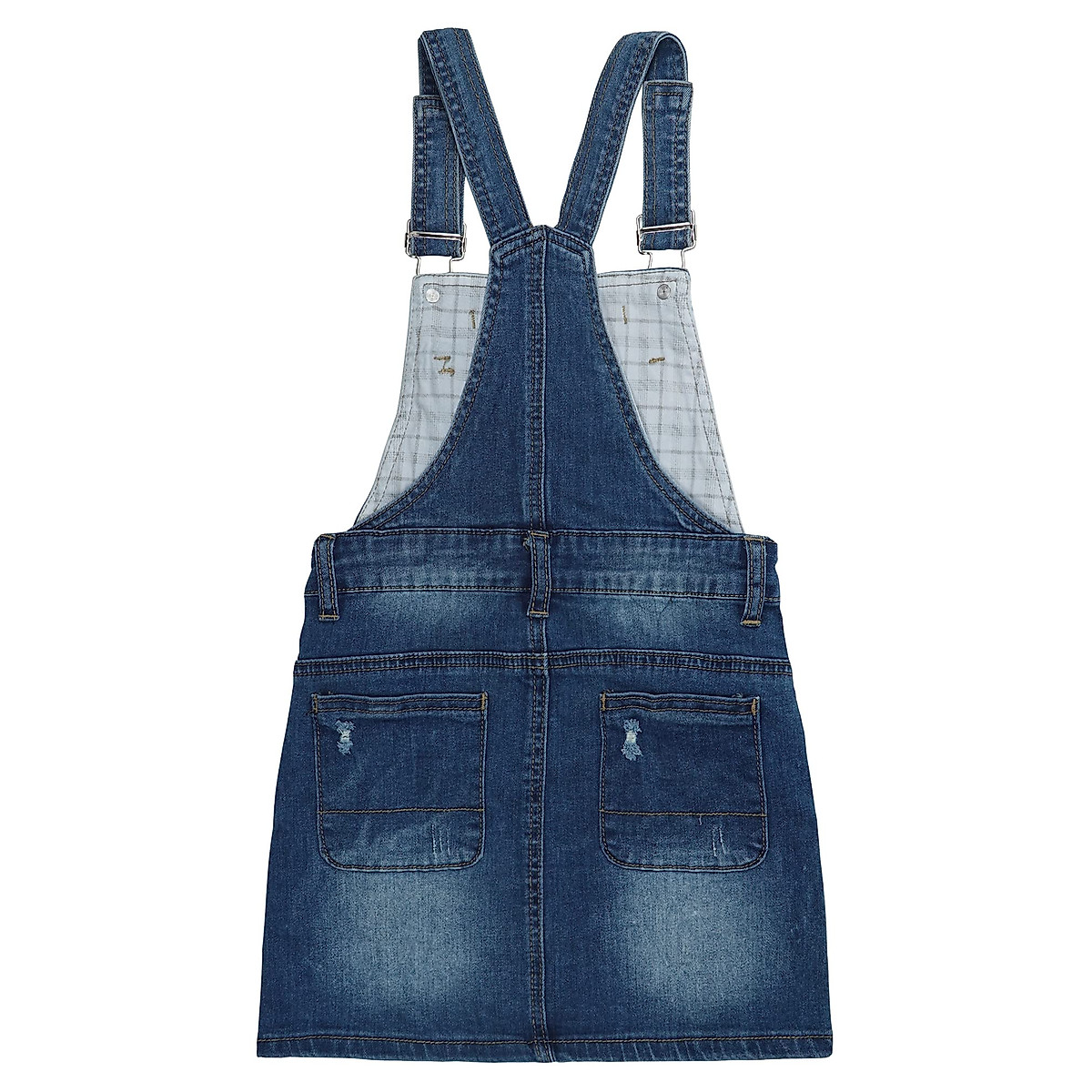 KIDSCOOL SPACE Baby Girls Skirt,Ripped Soft Strechy Denim Girls Summer Overalls Dress,Deep Blue,18-24 Months