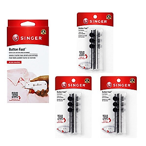 SINGER Button Fast™ Replacement Fasteners and Buttons Bundle - Quick Fix Temporary Solution for Missing Buttons and Clothing Repairs