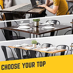 Pipe DÉCOR Industrial Table Rustic Pipe Kitchen Metal Frame 3/4 Inch Pipe Base 30" Height Sturdy Simple Table Base for Home Office, Basement, Study, Bridge Design