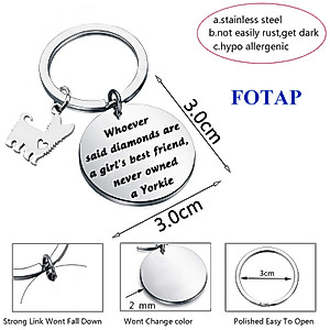 FOTAP Yorkie Lover Gift Yorkie Keychain Best Yorkie Mom Ever Gift Dog Owned Gift Yorkshire Terrier Gift (owned a Yorkie)