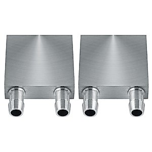 40 * 40mm Aluminum Water Cooling Block for Liquid Water Cooler Silver Heat Sink System for CPU Radiator Heatsink (2 Pack)