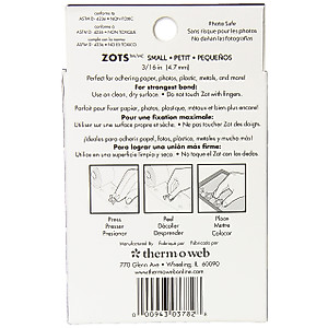 Thermoweb Zots Clear Adhesive Dots, Small, 3/16" Diameter x 1/64" Think, 300 Count