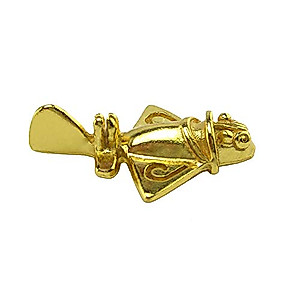 Across The Puddle, Ancient Golden Jet-3 Lapel Pin | 24k GP Golden Flyer | Pre-Columbian Quimbaya Pin Airplane Jet | Ancient Aircraft | Ancient Astronauts | Original Golden Jets Collection