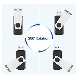 RAOYI 10 Pack 16GB USB 3.0 Flash Drive, High Speed Swivel Metal Memory Stick Bulk Thumb Drive Pen Drive for Data Storage-Red