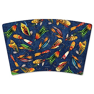 Mugzie Fly Fishing Lures Travel Mug with Insulated Wetsuit Cover, 16 oz, Black