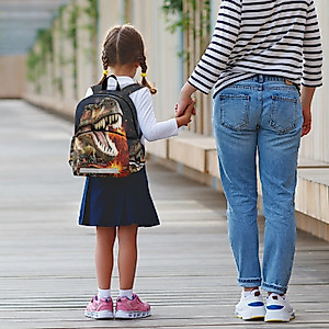 ZOEO Boys Dinosaur Preschool Backpacks, 3D T Rex Kids' Bookbags Elementary Kindergarten Daypack, Chest Strap