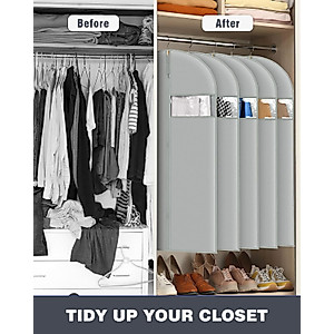 Lazydrop Garment Bags Suit Bags for closet storage 9 Packs Garment Covers 24 x 43 Inchs for Storage Suits, T-shirts and Jackets, Suit Covers for Hanging Clothes on Closet or Travel