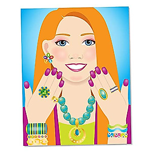 Melissa & Doug Jewelry and Nails Glitter Sticker Pad - 360+ Stickers, 15 Faces