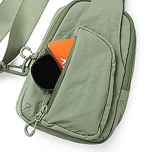 ODODOS Daily Sling Bag with Adjustable Straps Crossbody Chest Bag Lightweight Small Backpack for Casual Outdoor Traveling Hiking, Sage Grey