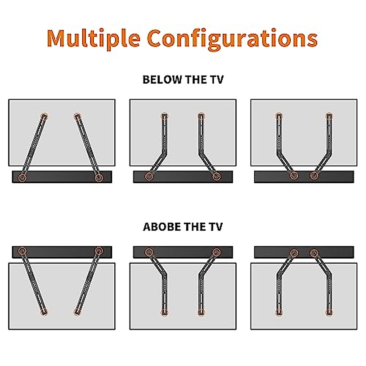 XINLEI Universal Sound Bar Mounts Fits Most 23 to 65 Inch TVs Soundbar TV Mount Bracket Above or Under TV, up to 22 lbs SBR302