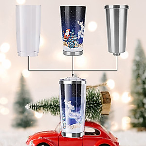 Olerd 20oz Photo Stainless Steel Tumbler, DIY Personalized Cups, 600ML Double Wall DIY Photo Coffee Mug with Lid for Ice & Hot Drink, Halloween Christmas Gifts for Men and Women