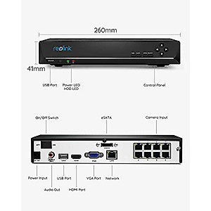 REOLINK 4K 8Ch Network Video Recorder for Home Security Camera System, Only Work with 4K/5MP/4MP HD Reolink IP Cameras PoE NVR, 24/7 Recording to Pre-Installed 2TB Hard Drive, RLN8-410