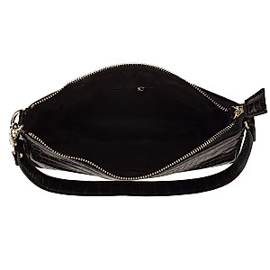 Jiaruo Retro Classic Clutch Small Women PU Leather Shoulder Bag Tote Handbag (Black)