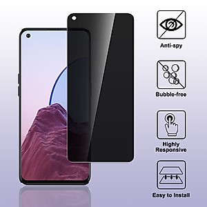 [2+2] Pack Privacy Screen Protector Design for OnePlus Nord N20 5G, 2 Pack Anti-spy Screen Protector 9H Tempered Glass and 2 Pack Camera Lens Protector, Bubble Free, Anti-Scratch, Case-Friendly (OnePlus Nord N20 6.43 inch)