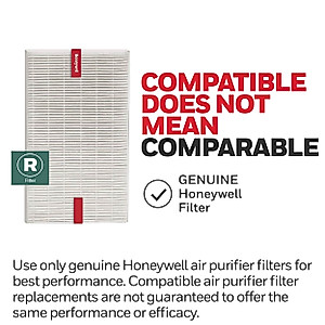 Honeywell HEPA Air Purifier Filter R, 1-Pack for HPA 100/200/300 and 5000 Series - Airborne Allergen Air Filter Targets Wildfire/Smoke, Pollen, Pet Dander, and Dust