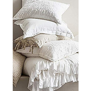 basic home 26x26 Euro Throw Pillow Inserts-Down Feather Pillow Inserts-Cotton Fabric-Set of 2-White