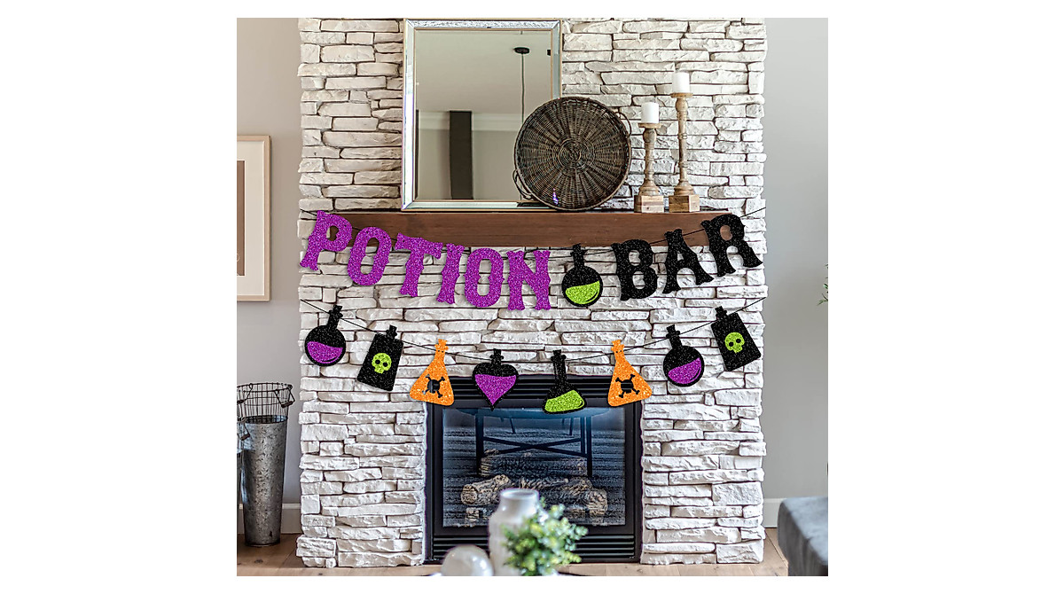 JOZON Glittery Potion Bar Banner for Halloween Parties