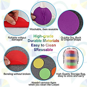 24 Pcs Carpet Standing Dot Spot Carpet Spots for Classroom, Carpet Dot Spot Markers with Hook and Loop Adhesion, Colorful Carpet Circles Floor Dots, Ideal for Kindergarten and School