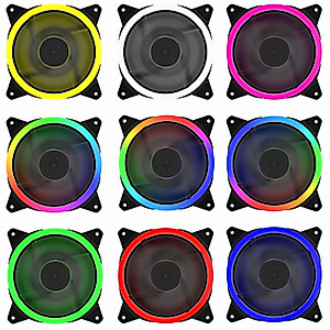upHere 120mm RGB Series Case Fan,Quiet Edition High Airflow LED Case Fan for PC Cases-5 Pack