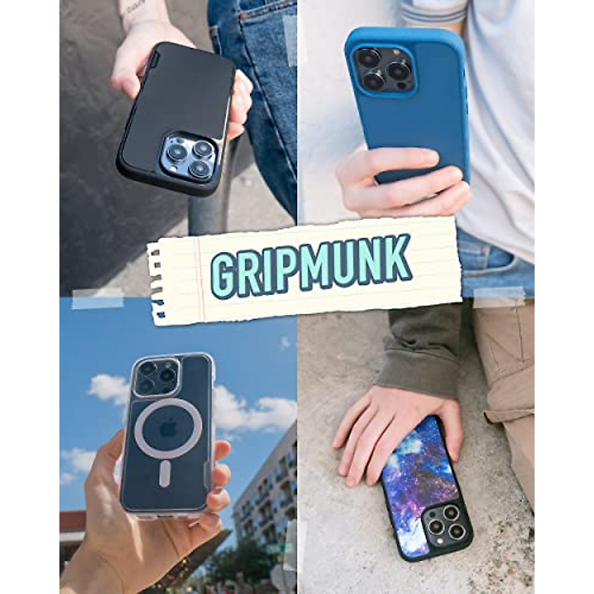 Smartish iPhone 14 Pro Slim Case - Gripmunk Compatible with MagSafe [Lightweight + Protective] Thin Grip Cover with Microfiber Lining - Black Tie Affair