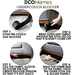 ECOHomes Under Couch Guards Toy Blocker - Barrier for Under Sofa, Bed & Furniture Bottom Stop Things from Going Under | Easy to Install Gap Bumper Stopper for Toys (9 Ft by 4 Inch)