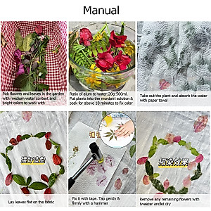 Leaves Dye Kit Natural Plant Dyeing Tool Kit for Fabric Cloth, All-in-1 Kit for Beginners, Adults and Kids