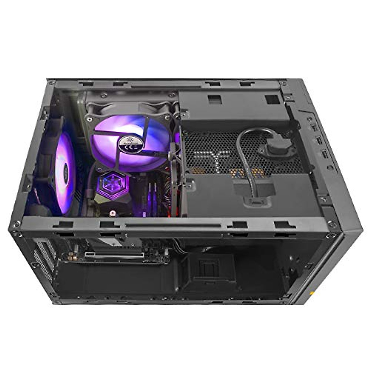 SilverStone Technology SUGO 14, SG14, Black, Mini-ITX Cube Chassis, Supports 3 Slot Full Length GPUs/ATX PSU / 240mm AIO, 4 Removable Panels, SST-SG14B
