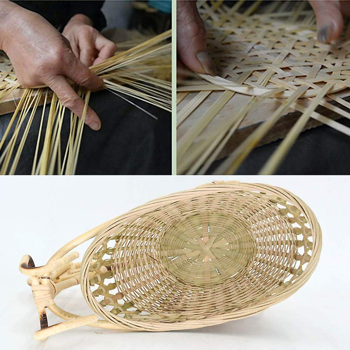 Creative Mini Tricycle Bamboo Basket Car, Rattan Trolley Hot Pot with Dish Basket Storage Basket Decoration Display Props