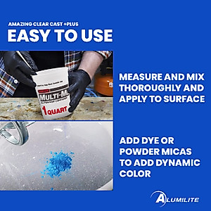 Alumilite Amazing Clear Cast [0.5 gal A + 0.5 gal B(1 Gallon) 2 Part Liquid Kit] High-Gloss Plastic Finish | Multi-Purpose Epoxy Resin for Casting & Coating Countertop, Wood Crafts & Encapsulation Art