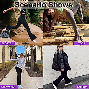 GET-FA Flare Leggings for Women-Bootcut Yoga Pants for Women High Waisted Workout Bootleg Work Pants Dress Pants Black