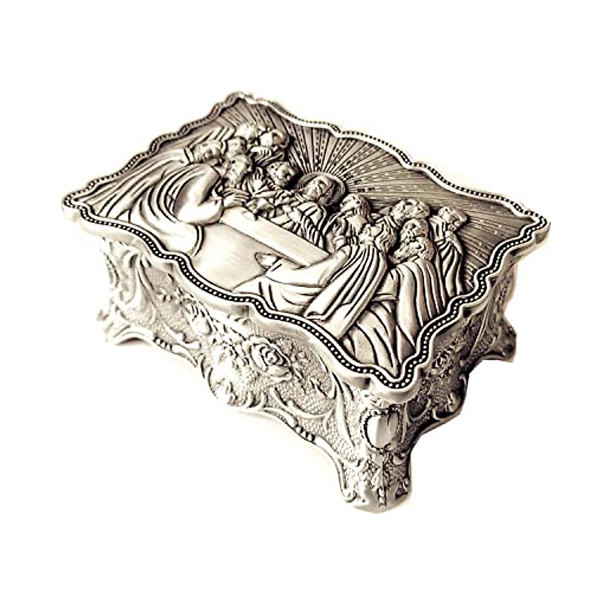 elegantmedical Last Supper Rosary Necklace Eucharistic box Catholic Christian Roman rosary case Jewellery GIFT BOX