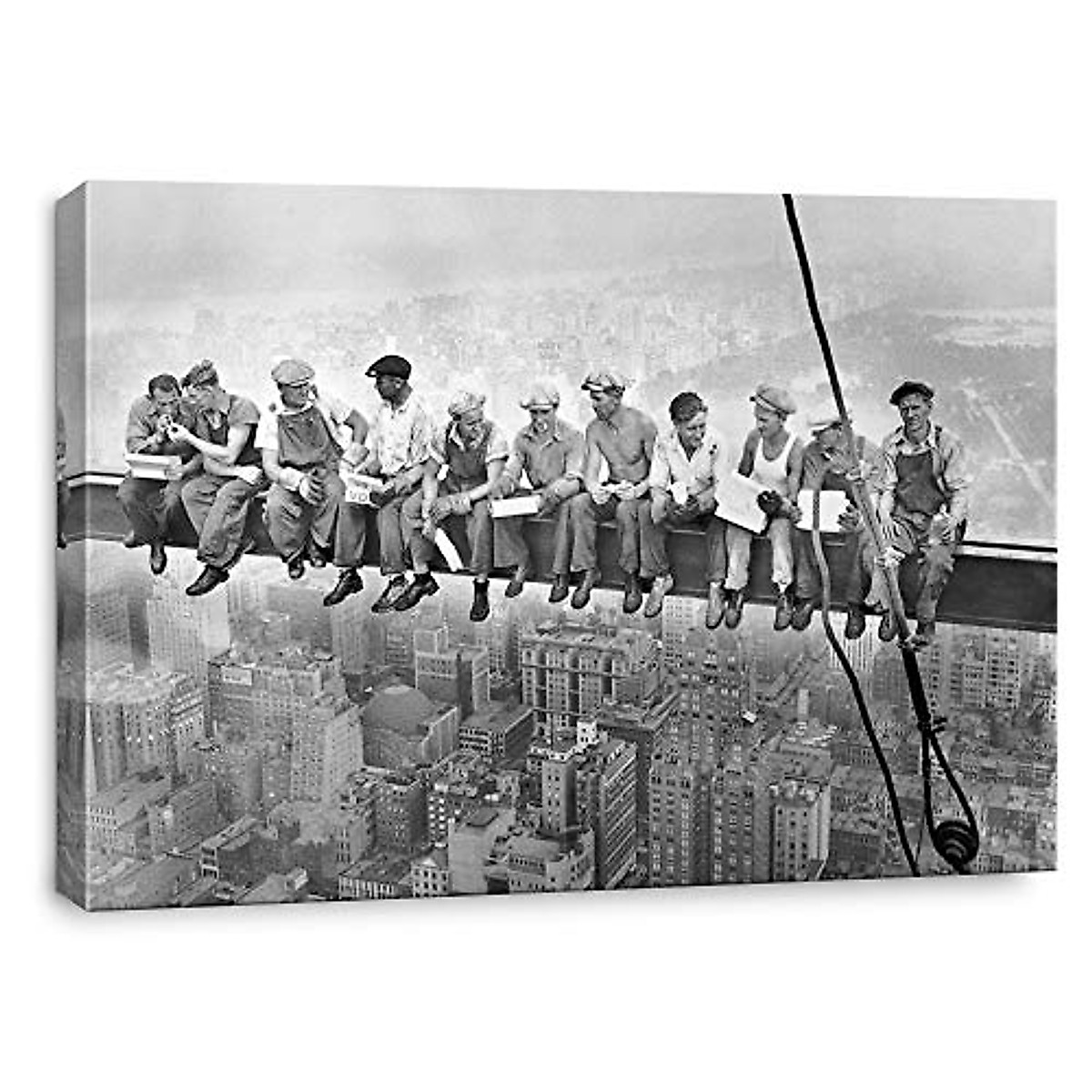 artprints1stop Canvas Print Wall Art - Vintage Photo of The Lunch ATOP a Skyscraper - 24x16 inches