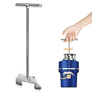 EZYPAK Garbage Disposal Damming Wrench Compatible with Waste King and Moen rubbish disposals, Garbage Disposer Unjamming Wrench for clearing clogs above the sink - Silver (1)