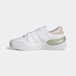 adidas Women's Court Funk Shoes, Cloud White-linen Green, 8