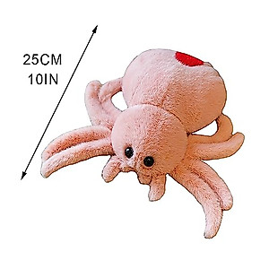 Lordree Cartoon Spider Stuffed Animal Cute Spider Plush Toys 10inch Soft Throw Pillow Home Decorations for Adults Kids (Pink, 10inch / 25cm)