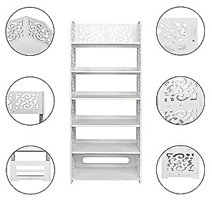 Maximize Closet Space with a Six-Tier Wood-Plastic Shoe Organizer: Stylish Decorative Shoe Stand for Home Organization and Entryway Furniture - Multifunctional Storage and Space-Saving Rack