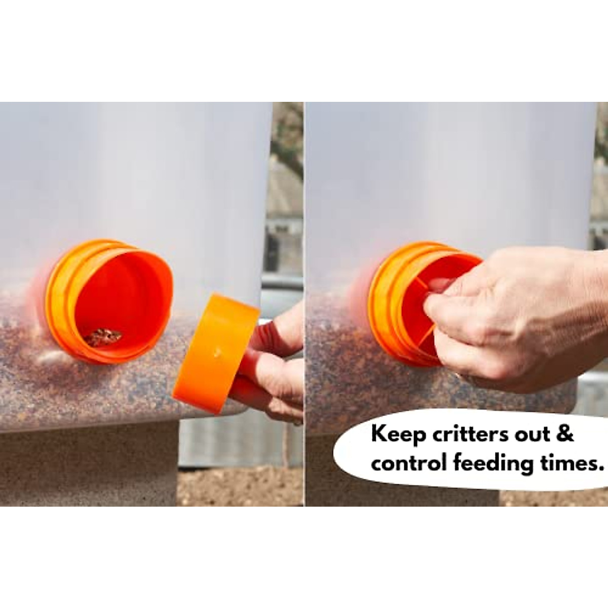 Roosty's® Rat Proof Chicken Feeder Kit - Rodent Proof Chicken Feeder with SmartStopper Caps - Chicken Feeders No Waste Rodent Proof, Poultry Feeder, Chicken Feeder Port - No Waste Chicken Feeder