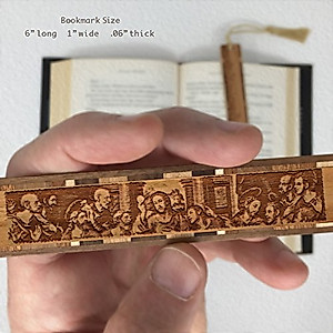 Personalized The Last Supper Jesus Apostles Engraved Wooden Bookmark - Made in USA - Also Available Without Personalization