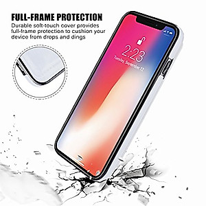 JOYAKI iPhone X/XS Wallet Case - Slim Leather with Card Holder & Free Screen Protector, 5.8 inch - White