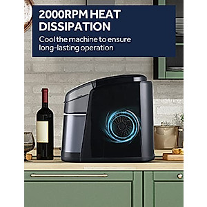 Ice Maker Countertop Machine with Self-Cleaning Function，26LBS in 24 Hours, 9 Bullet Cubes Ready in 6 Mins, Compact Ice Cube Maker with Ice Scoop & Basket for Home Kitchen Office Bar (Black)